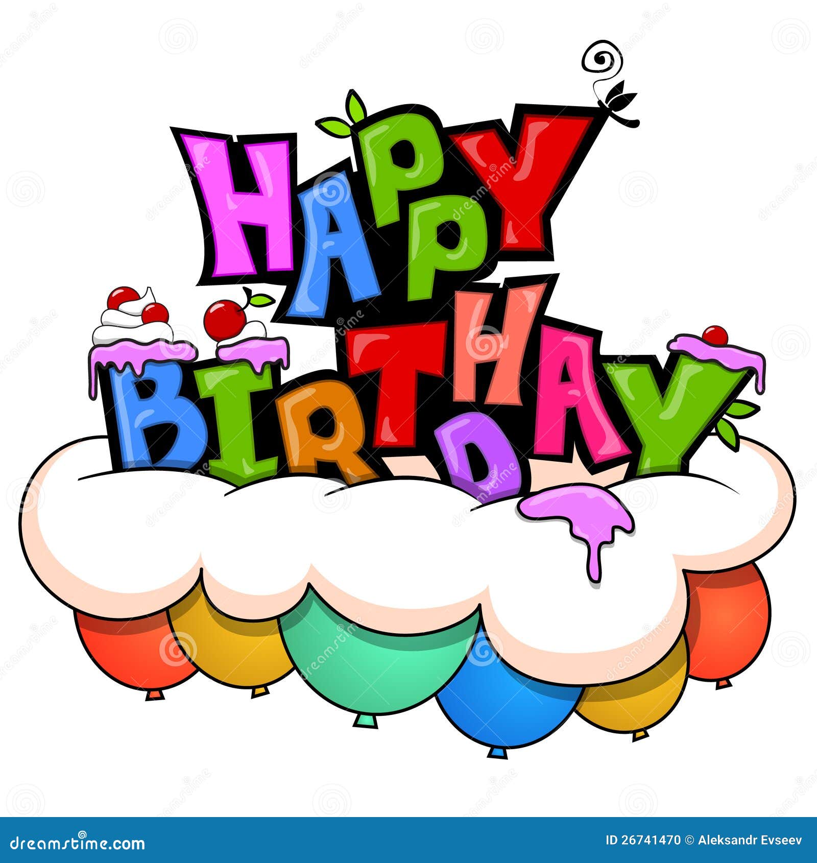 Birthday with balls. stock vector. Illustration of event - 26741470