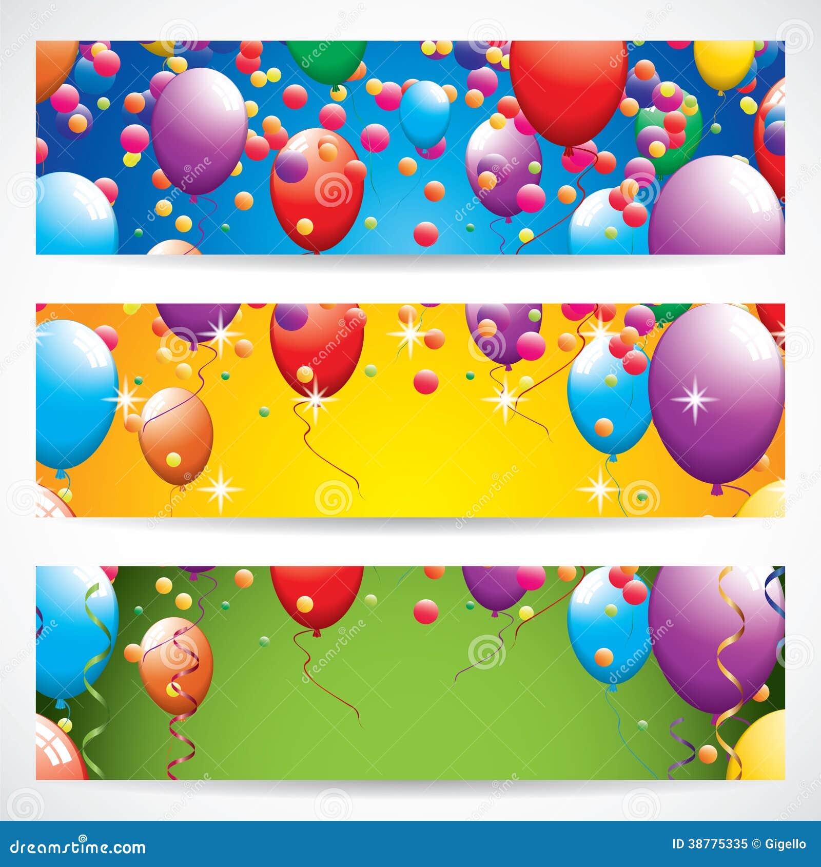 Birthday Banners Template With Cake Cartoon Vector | CartoonDealer.com ...