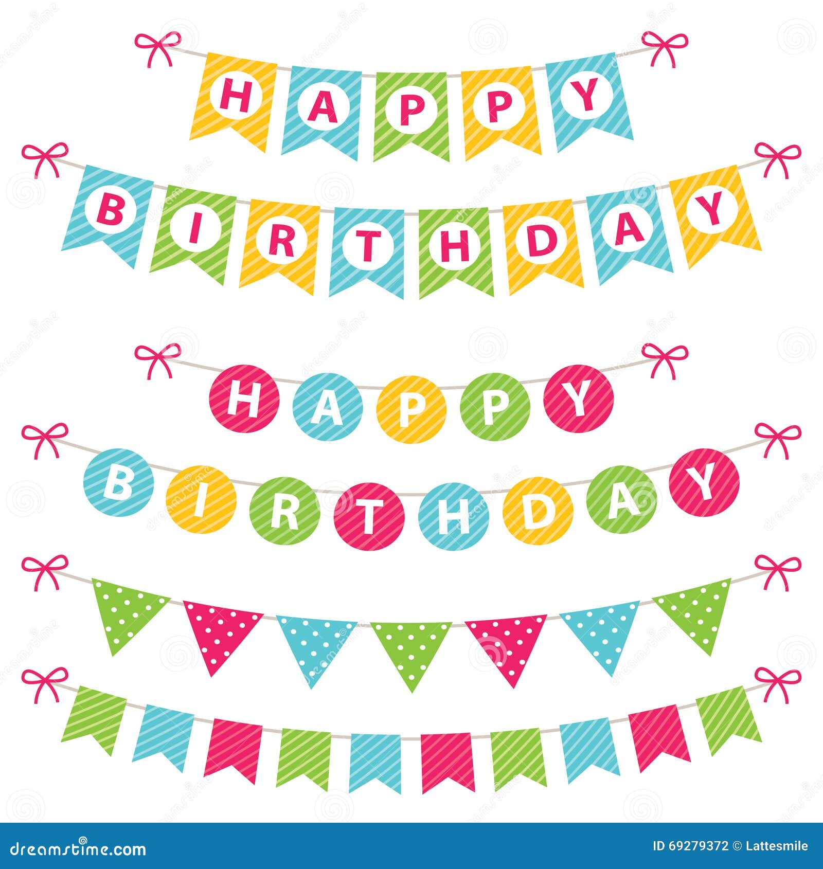 Birthday banners set stock vector. Illustration of birthday - 69279372