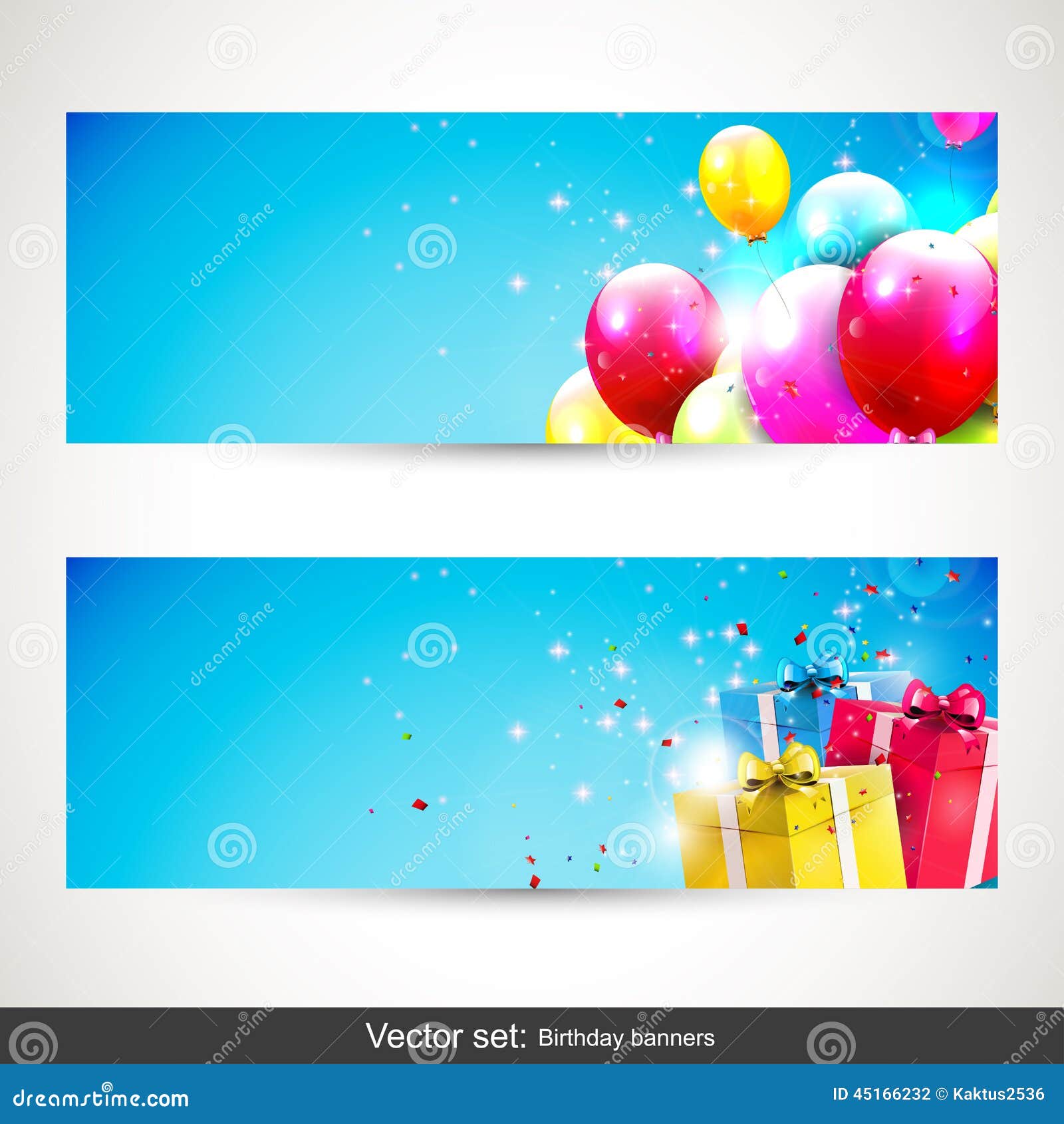 Birthday Banners - Vector Set Stock Vector - Illustration of holiday ...