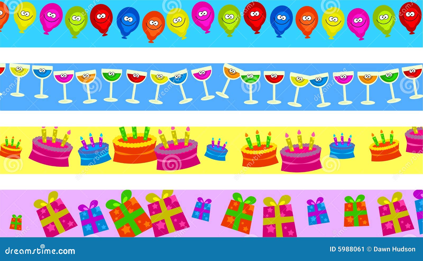 Birthday borders stock illustration. Illustration of elements - 5988061