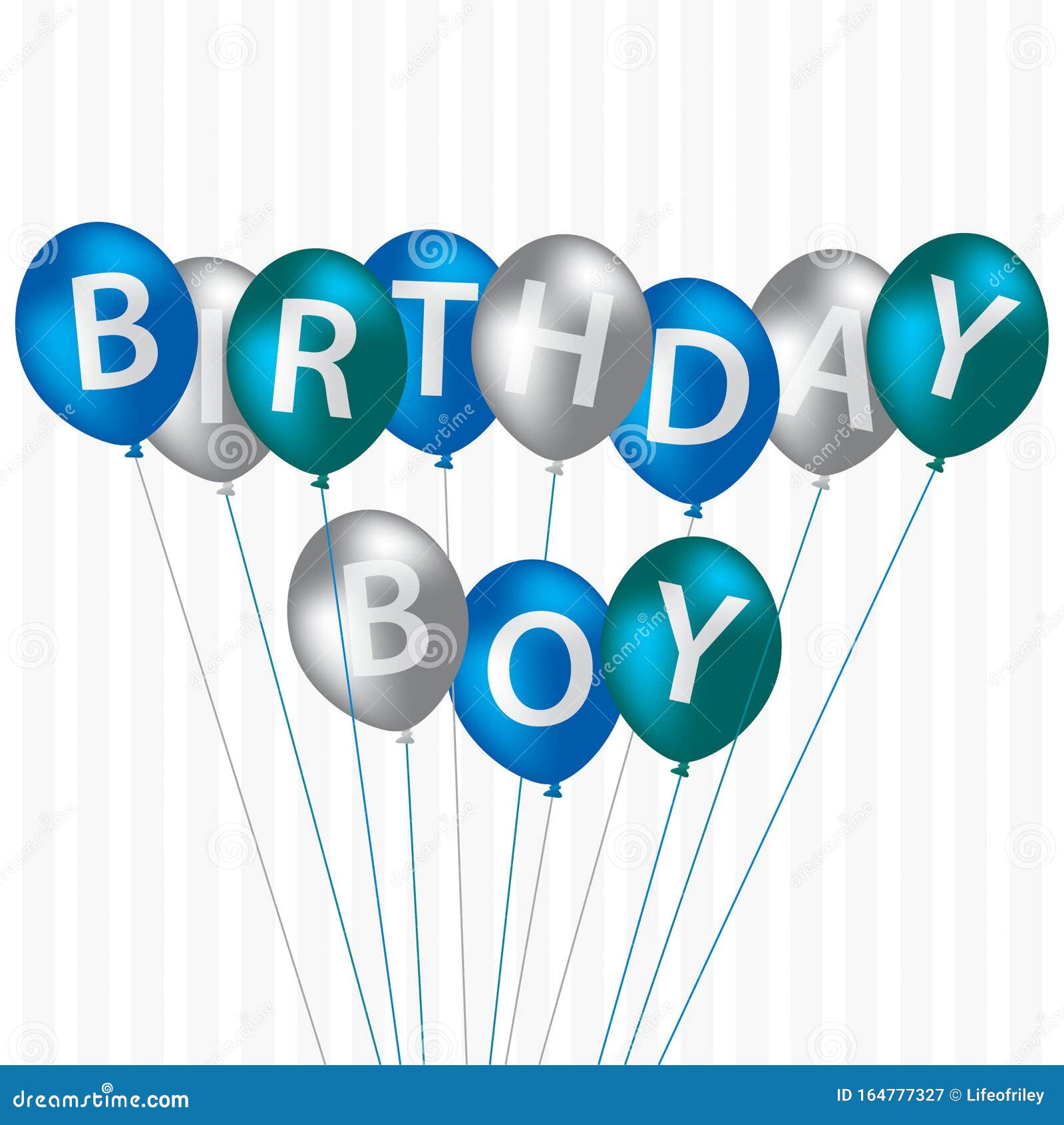 Birthday Boy Blue Balloon Card Stock Vector - Illustration of birth ...