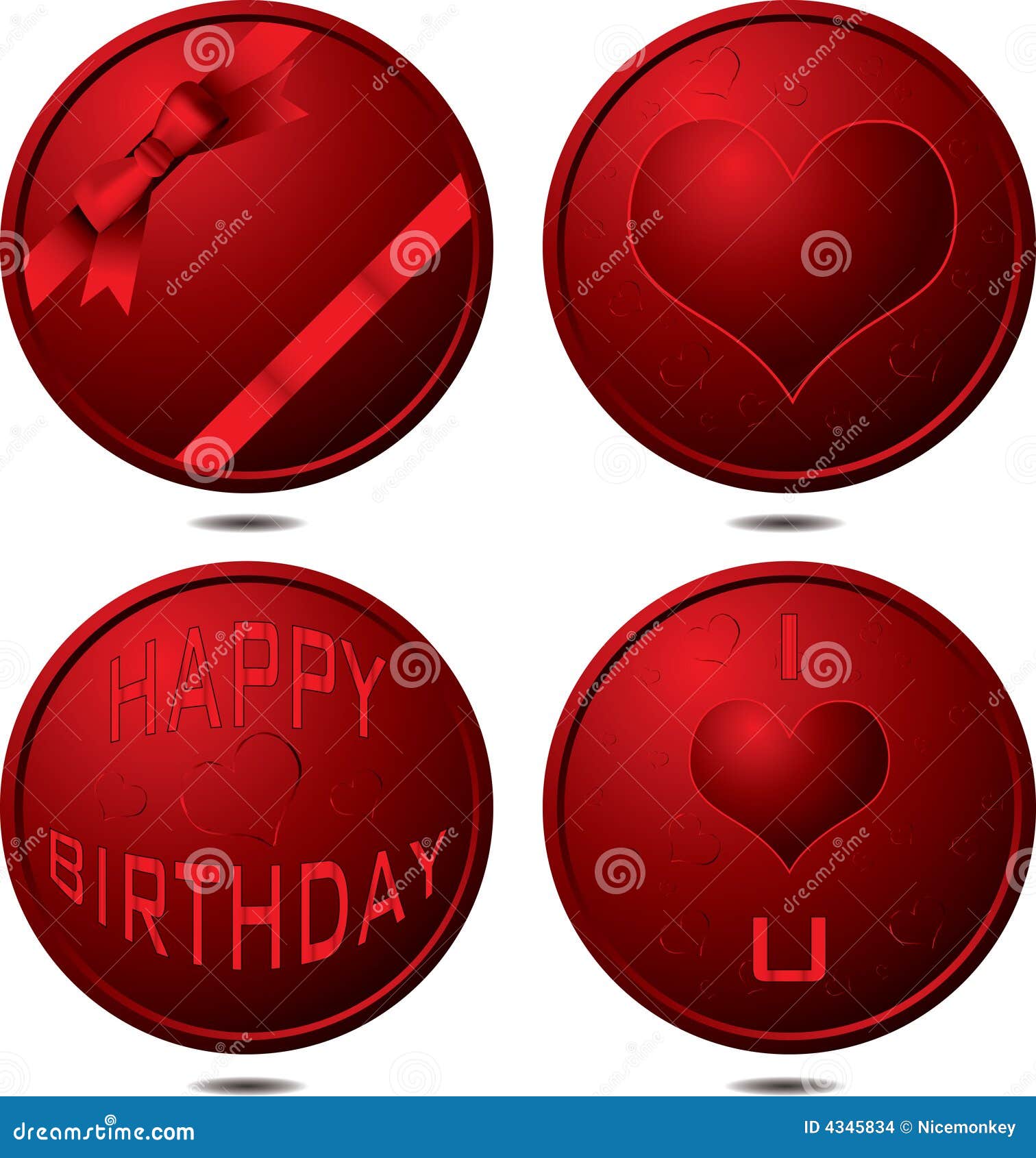 Birthday button stock vector. Illustration of color, heart - 4345834