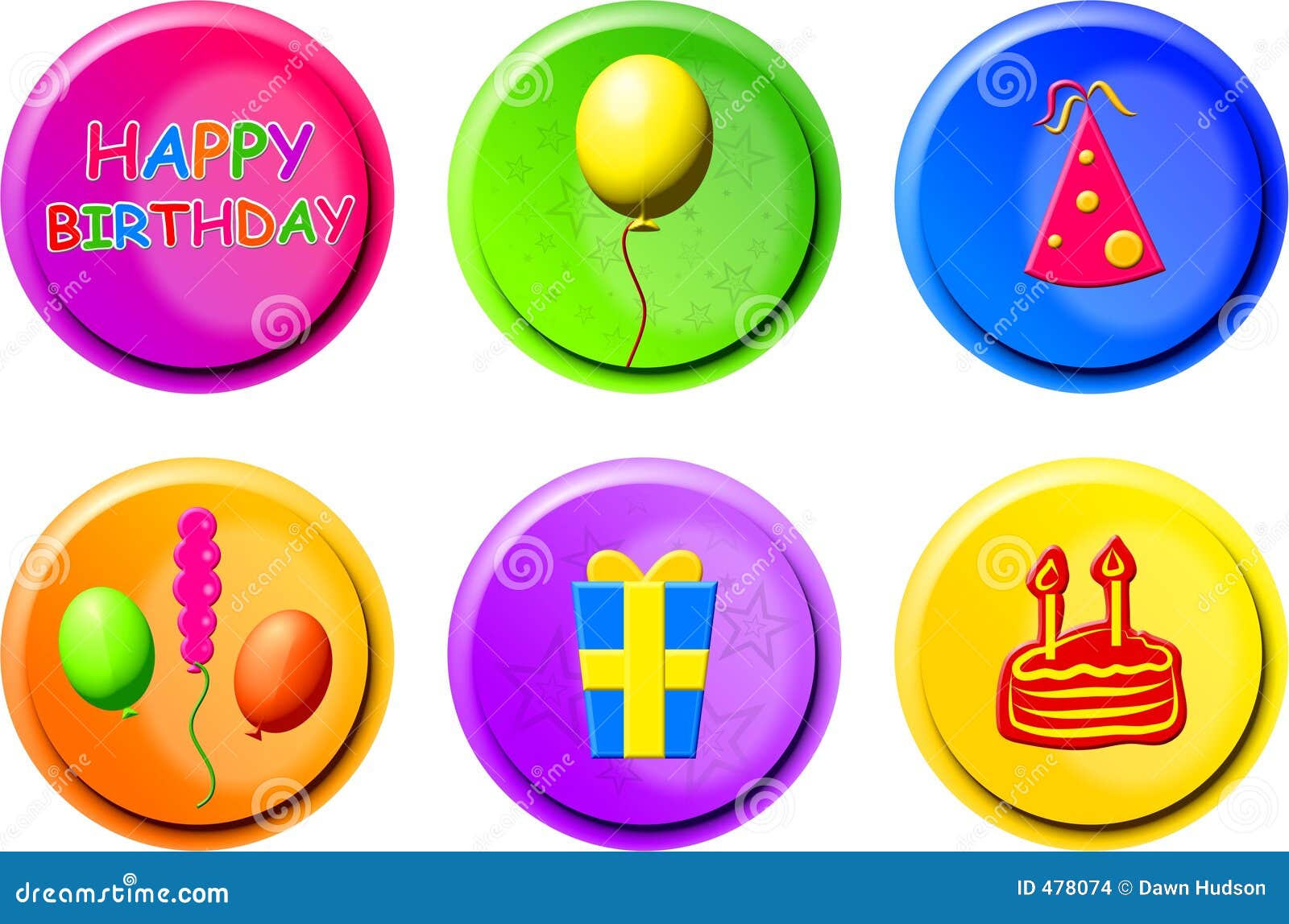 Birthday buttons stock illustration. Illustration of holidays - 478074