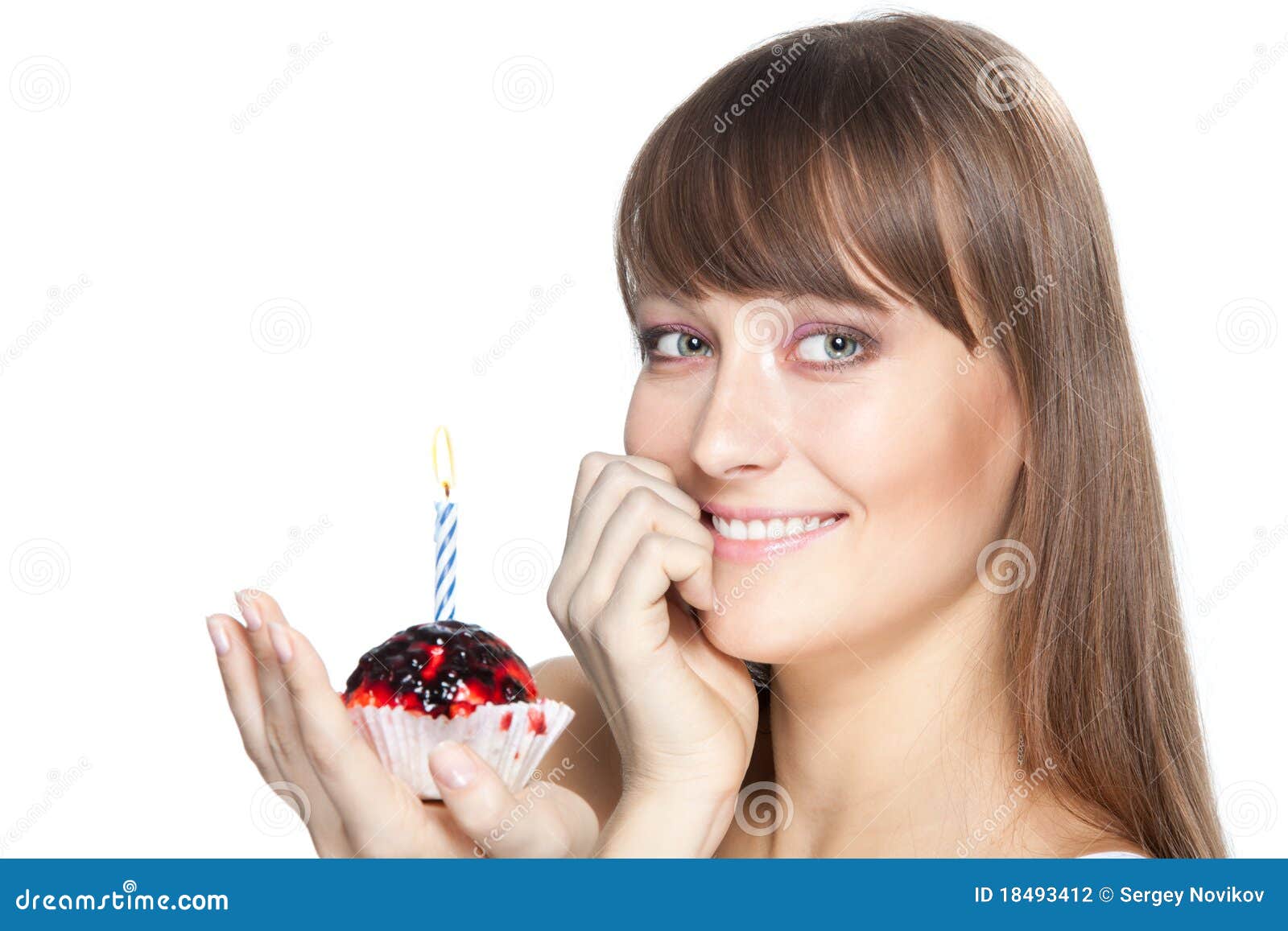 Happy Embarrassed Shocked Attractive Woman Stock Photography ...