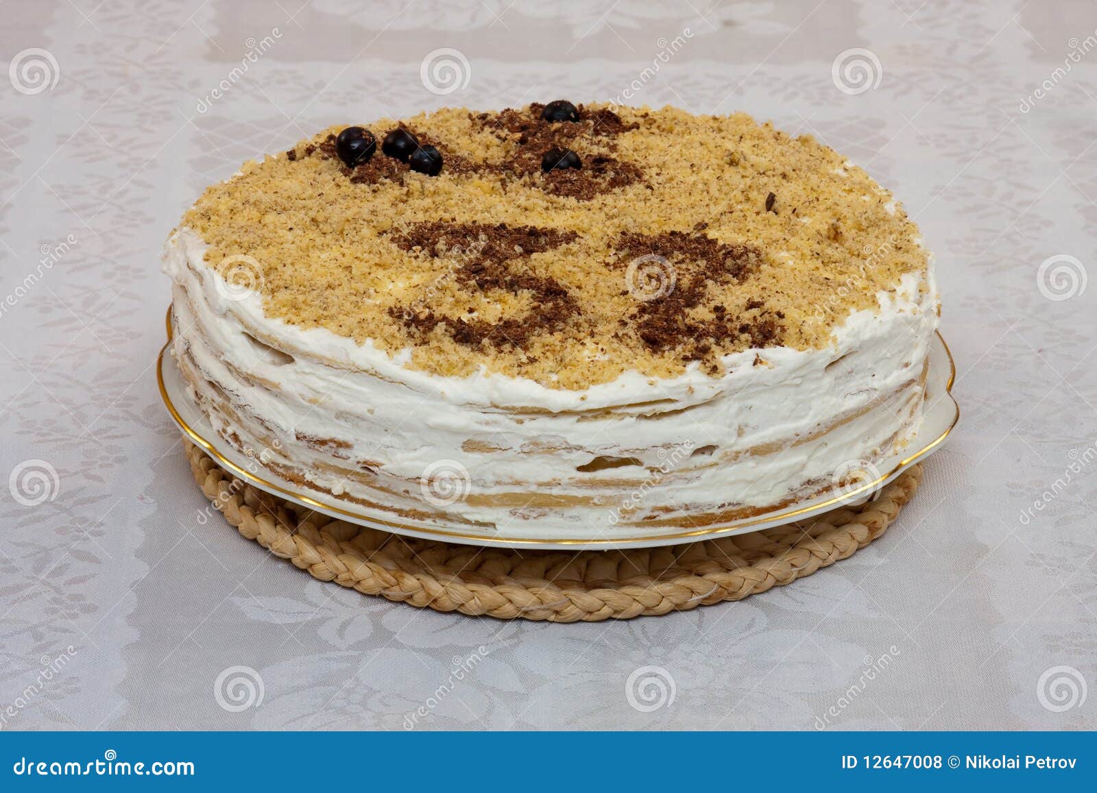 Birthday Cake with 32 Written in Chocolate Stock Photo - Image of plate ...