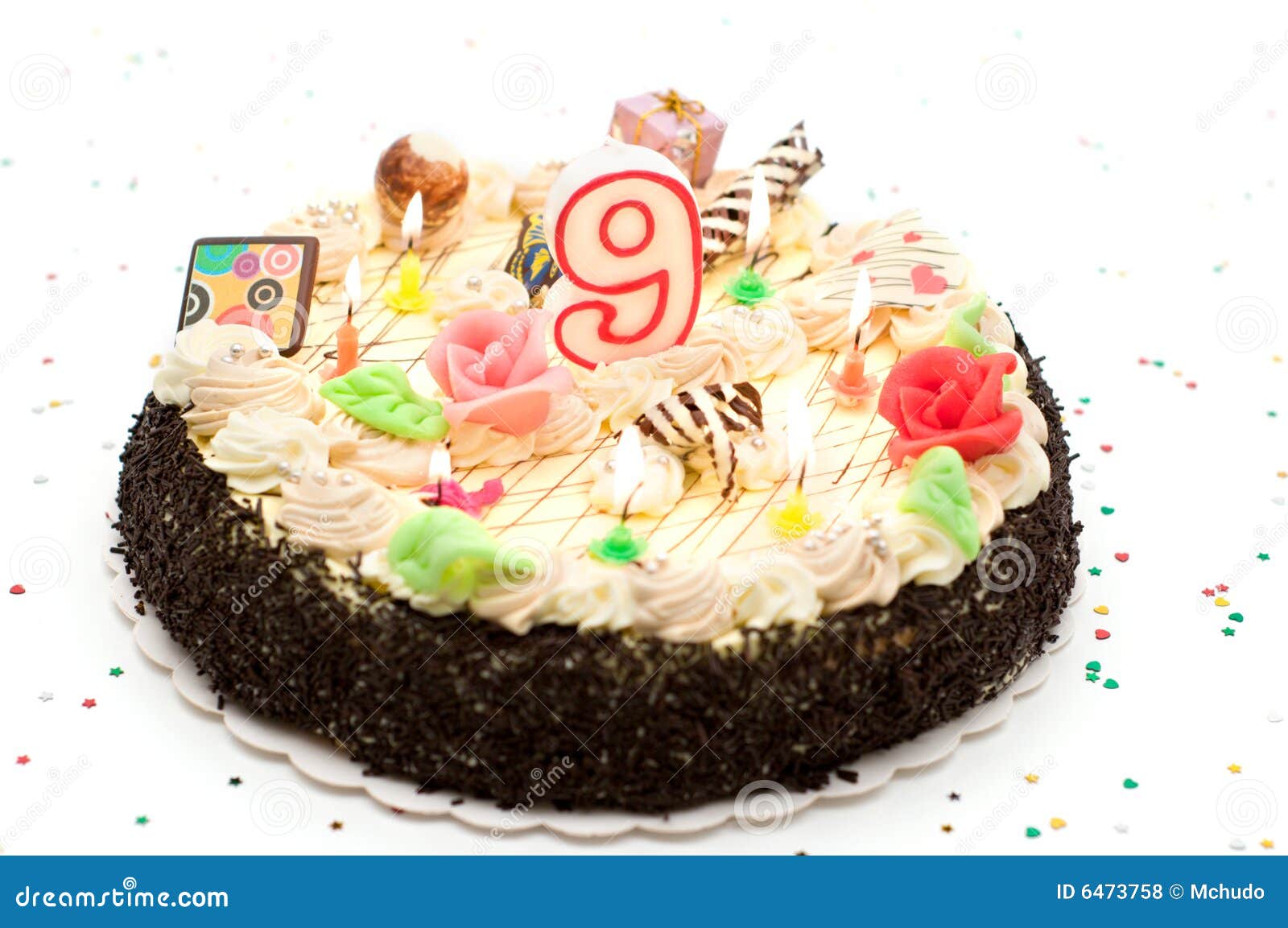 Birthday cake 9 years stock photo. Image of creamy, delicious - 6473758