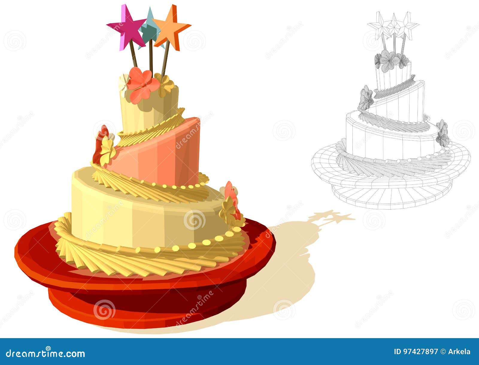 Birthday cake stock illustration. Illustration of event - 97427897