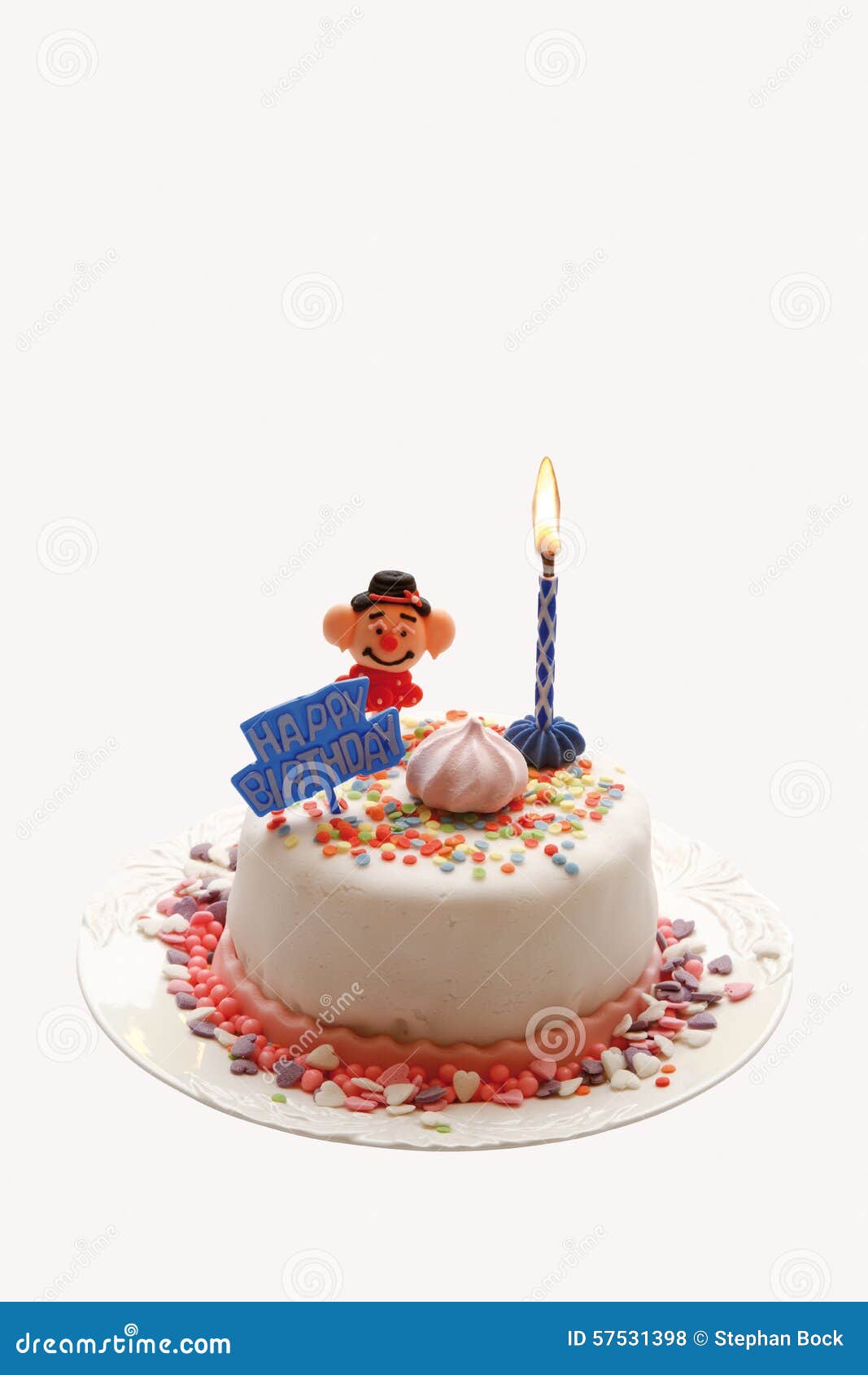 Birthday Cake with Burning Candle Stock Photo - Image of colorful ... Birthday Cake with Burning Candle Stock Photo - Image of colorful ...