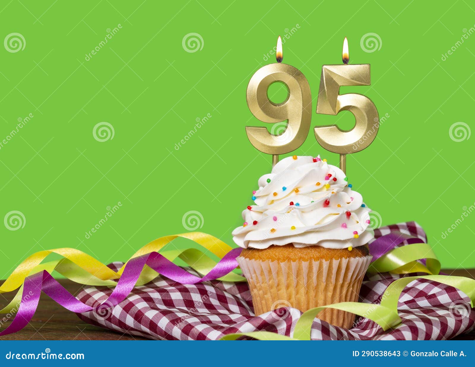 Birthday Cake with Candle Number 95 Stock Image - Image of card ...