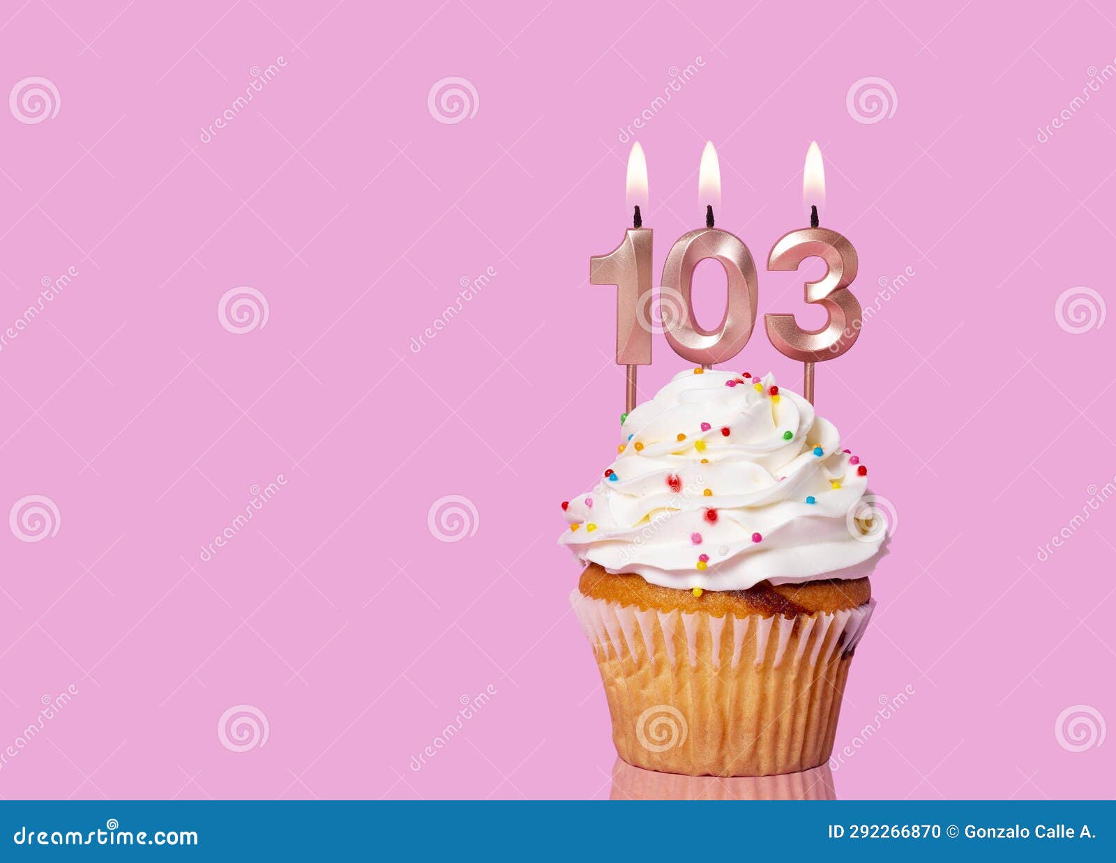 Birthday Cake with Candle Number 103 Stock Photo - Image of party ...