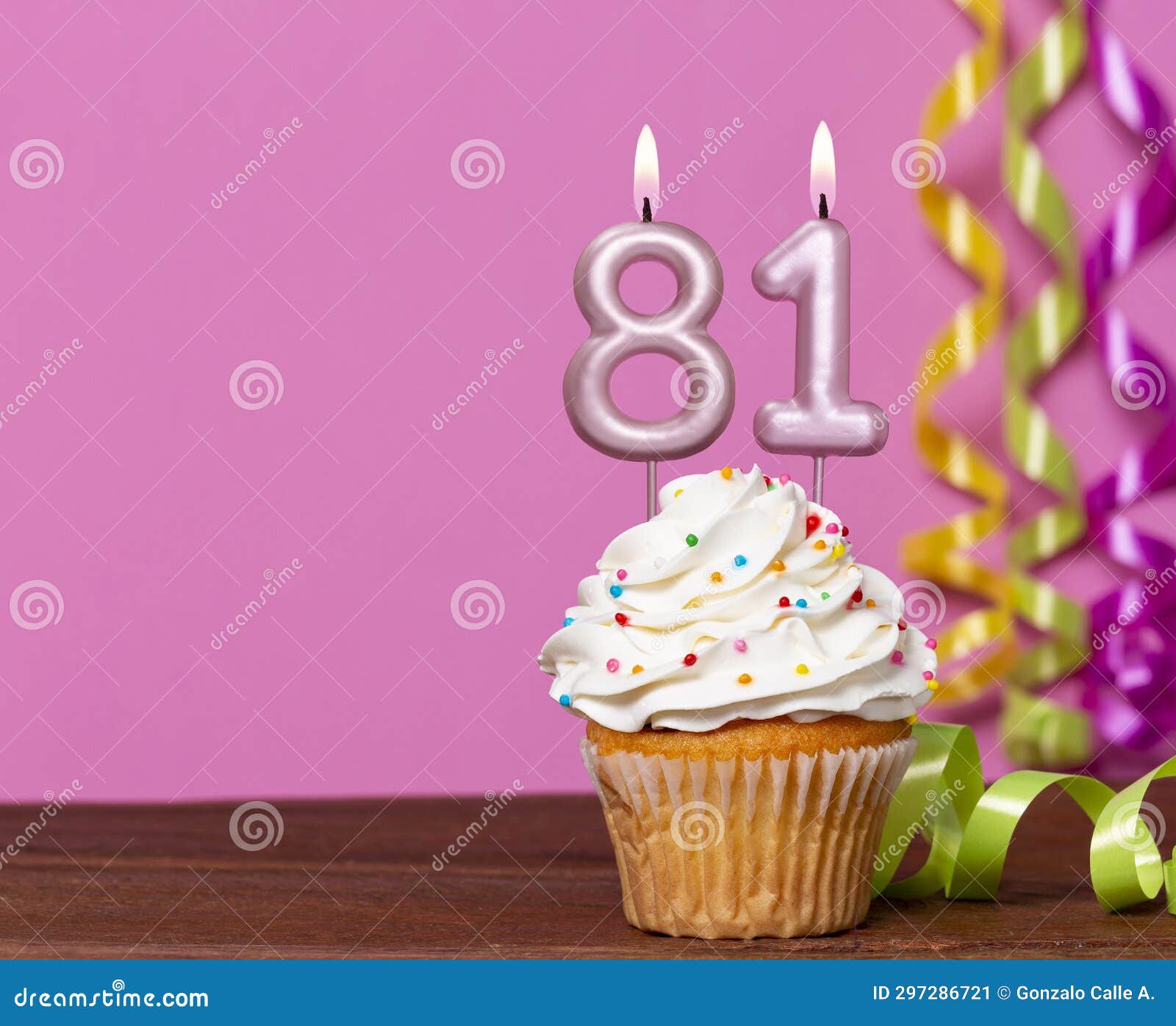 Birthday Cake with Candle Number 81 Stock Image - Image of burning ...
