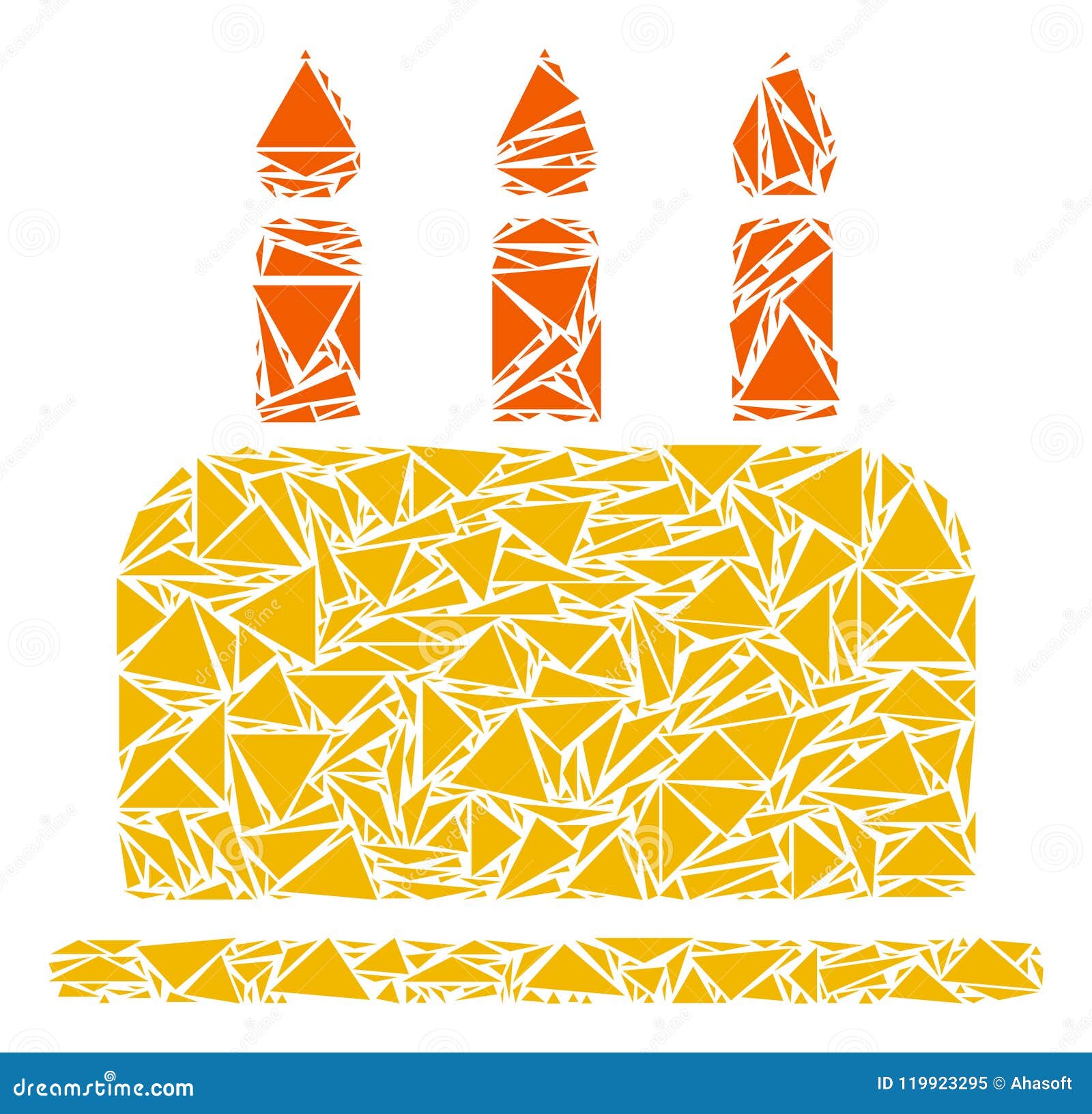 Birthday Cake Collage of Triangles Stock Vector - Illustration of holiday, mosaic: 119923295