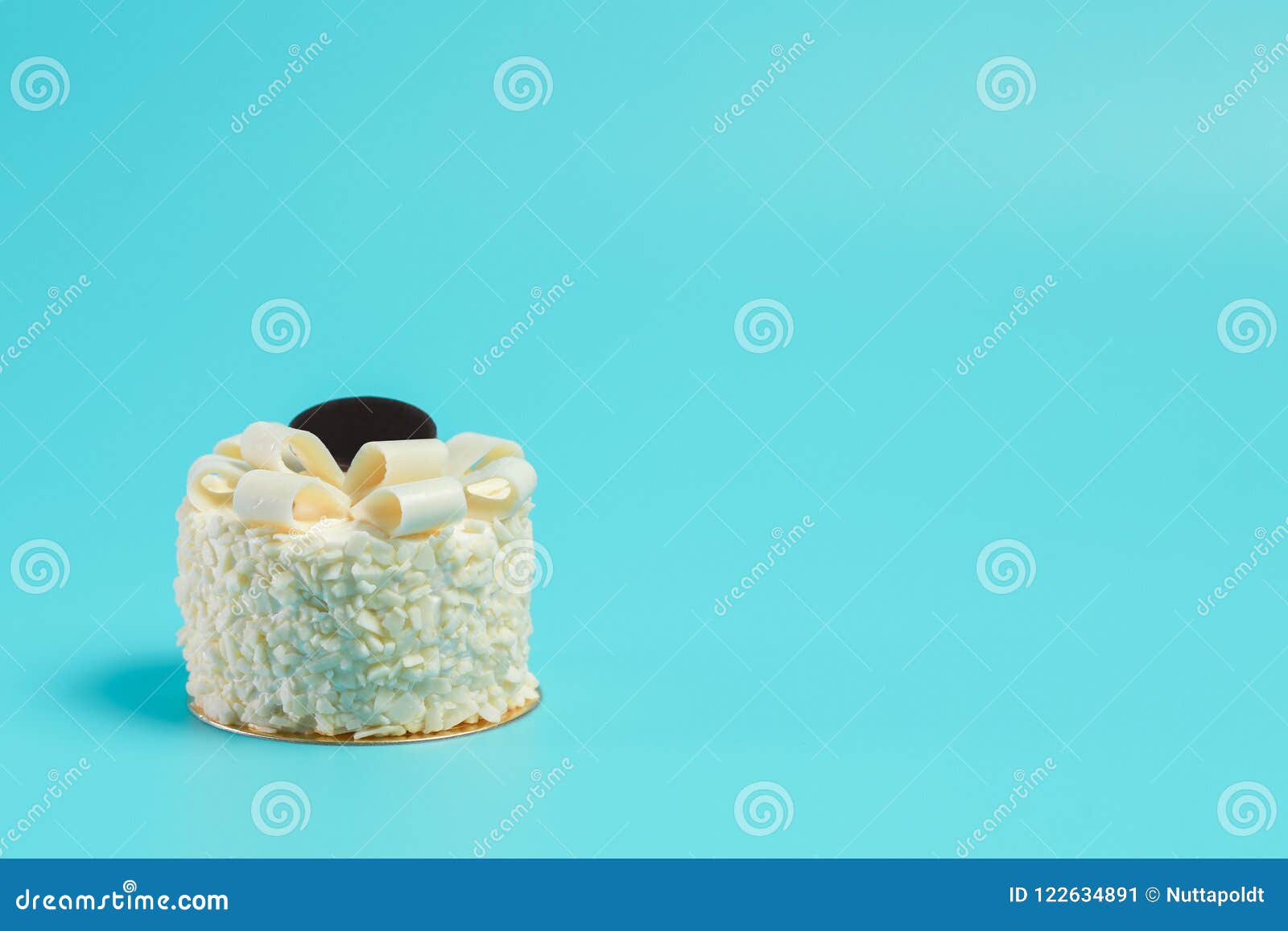 Birthday Cake on Color for the Background Stock Image - Image of ...