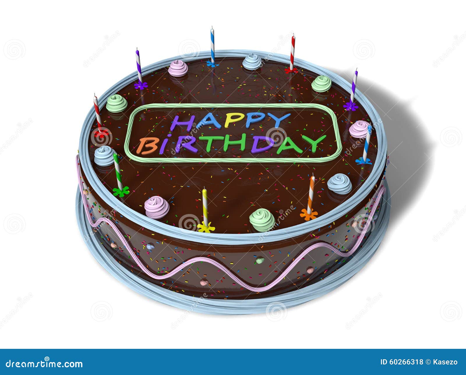 Birthday cake. stock illustration. Illustration of decorated - 60266318