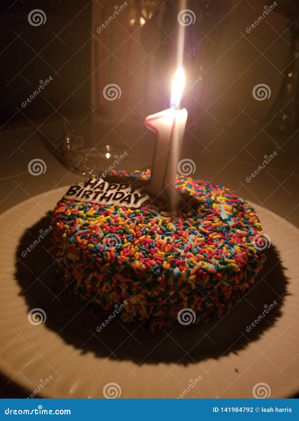 Birthday Cake First One Year Old Stock Photo - Image of year, cake ...