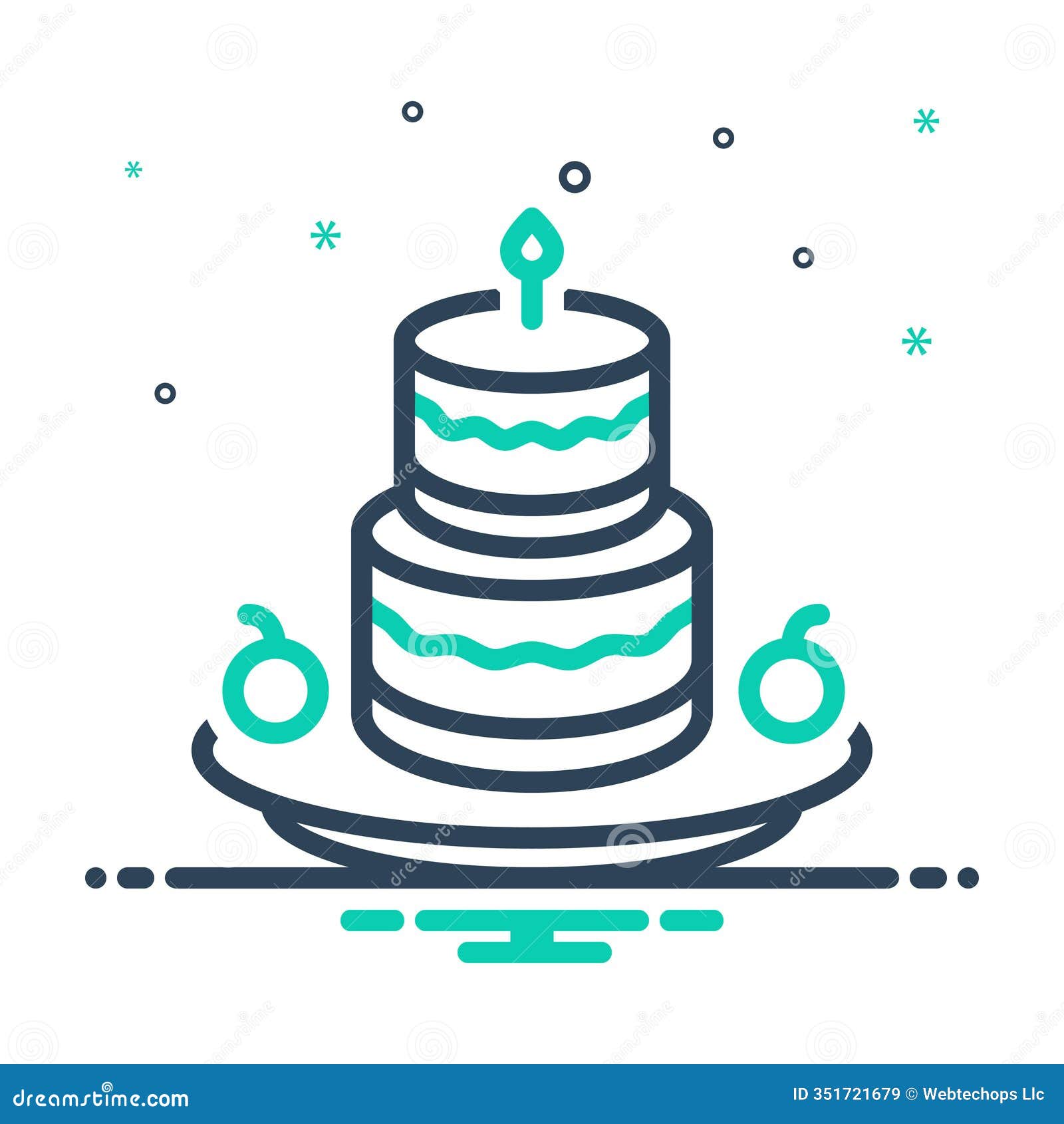 Mix Icon for Birthday Cake, Cake and Dessert Stock Vector ...