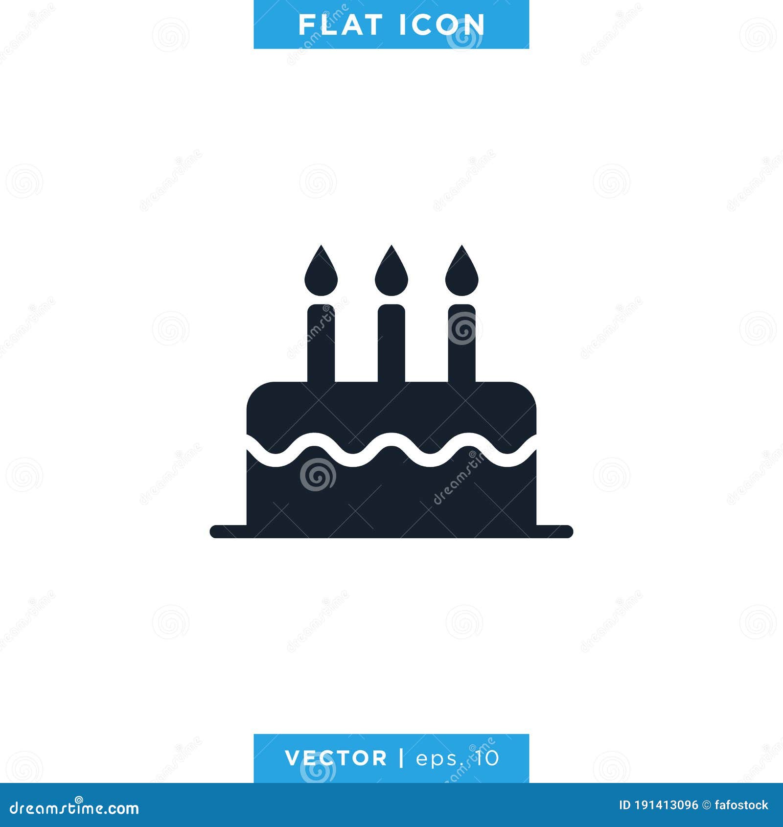 Birthday Cake Icon Vector Design Template. Stock Vector - Illustration ...