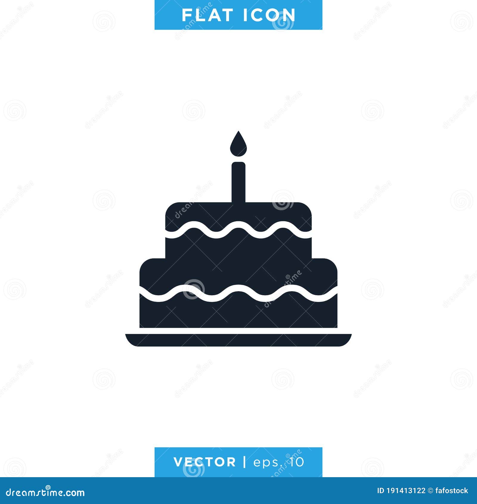 Birthday Cake Icon Vector Design Template. Stock Vector - Illustration ...