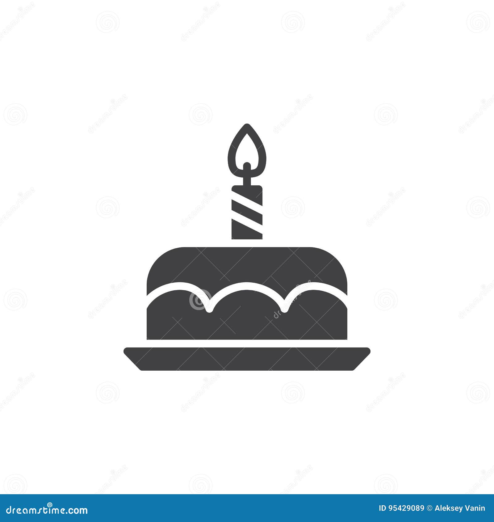 Birthday Cake Icon Vector, Filled Flat Sign, Solid Pictogram Isolated ...