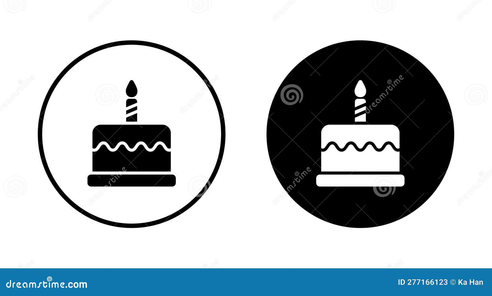Birthday Cake Icon Vector Isolated on White Background Stock Vector ...