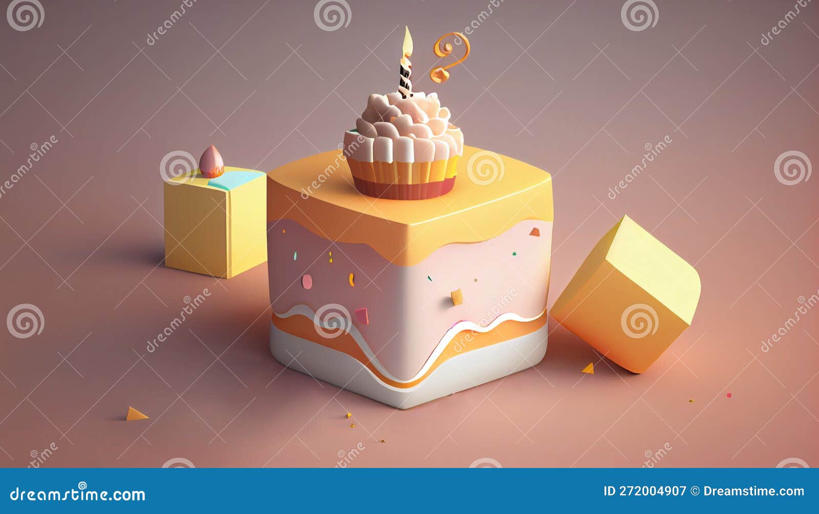 Birthday Celebration Gift Shaped Cake, Candlelight. Generative AI ...