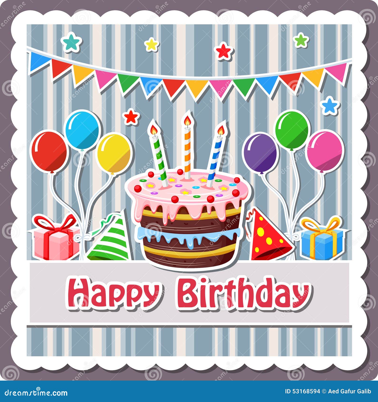 Birthday cake label stock vector. Illustration of birthday - 53168594