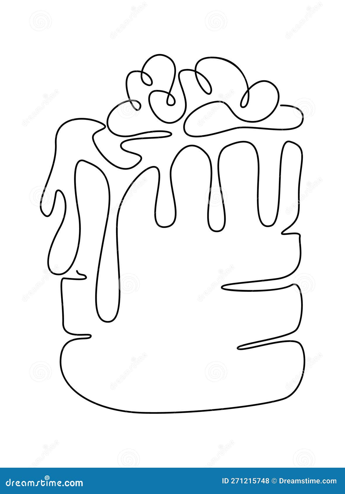 Birthday Cake Line Art Dessert Stock Vector - Illustration of cake ...