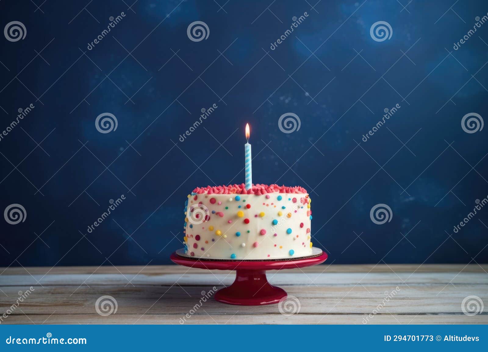 A Birthday Cake with No Candles, Placed on a Table Stock Image - Image ...