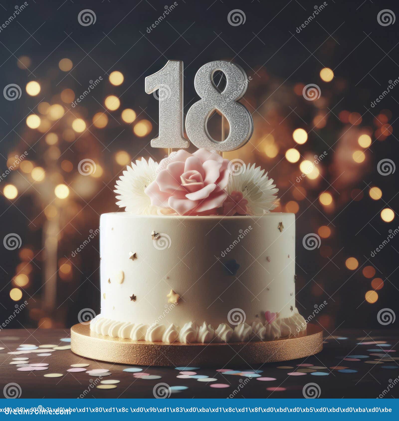 Birthday Cake with Number 18 on Top. Ai Generative Stock Image - Image ...