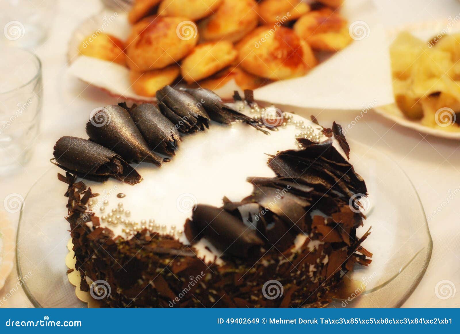 Birthday cake with pastrys stock image. Image of chocolate - 49402649
