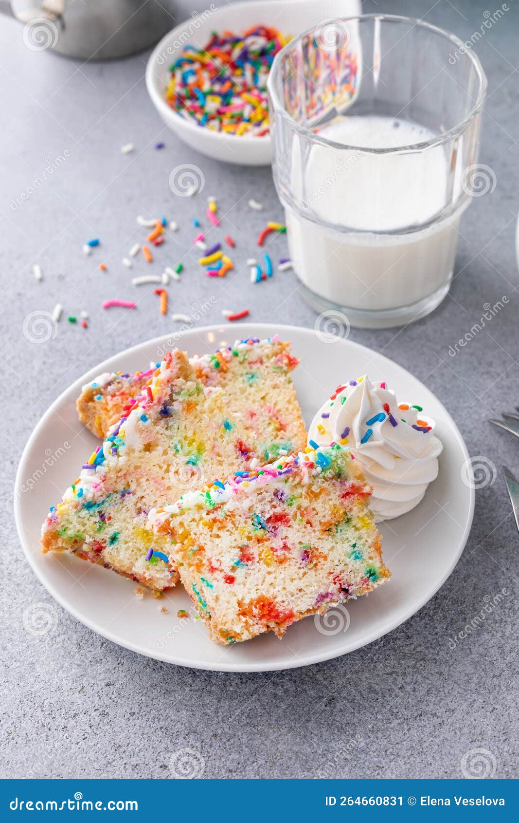 Birthday Cake Pound Cake with Sprinkles, Funfetti Cake Stock Image ...