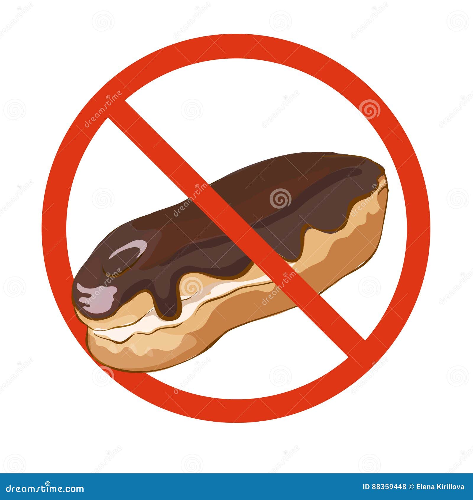 Birthday Cake in Prohibiting Signs. Vector Illustration. Stock Vector ...