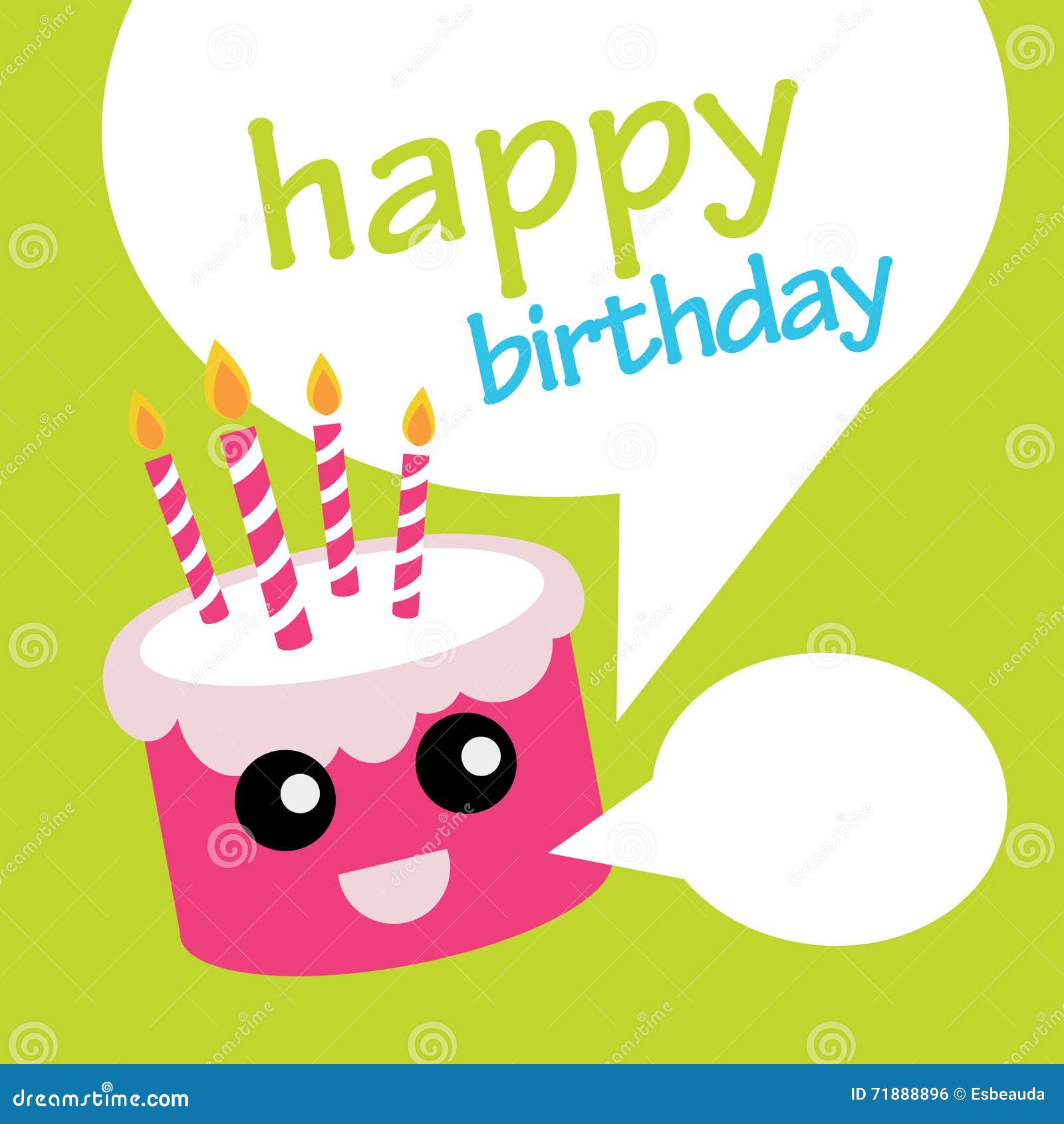 Birthday Cake with Sample Text Stock Illustration - Illustration of ...