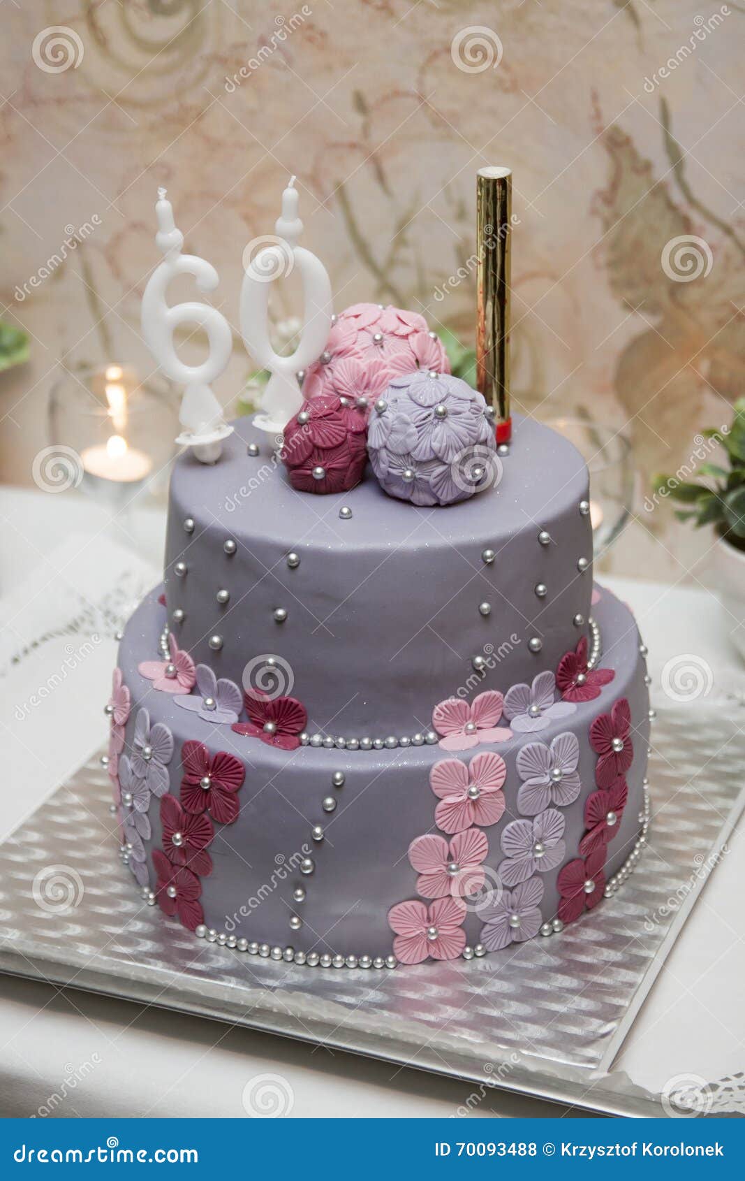 Birthday cake stock photo. Image of candles, beauty, ornament - 70093488