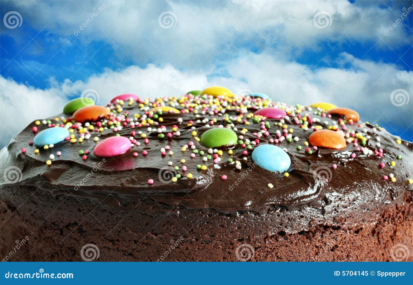 Birthday cake in the sky stock image. Image of decorate - 5704145