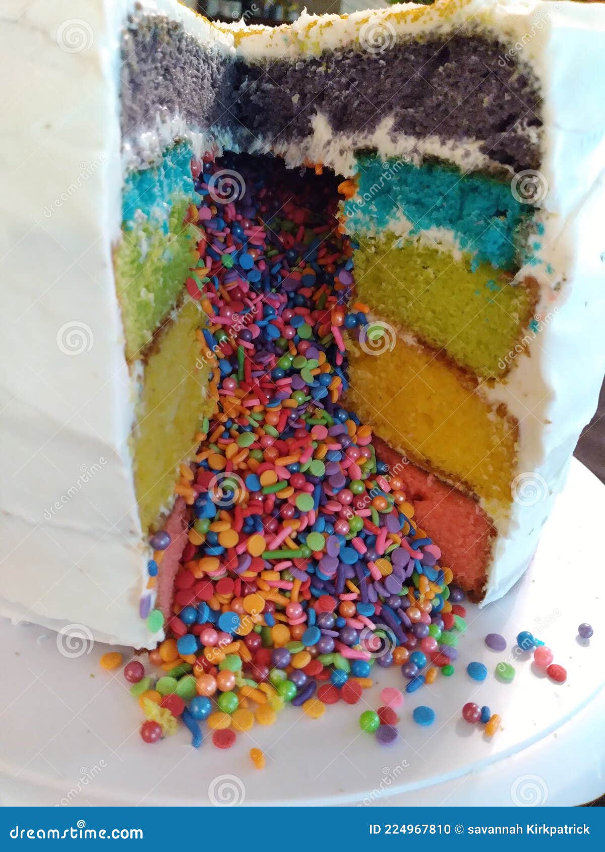 Birthday Cake Surprise Exploding Rainbow Stock Photo - Image of ...