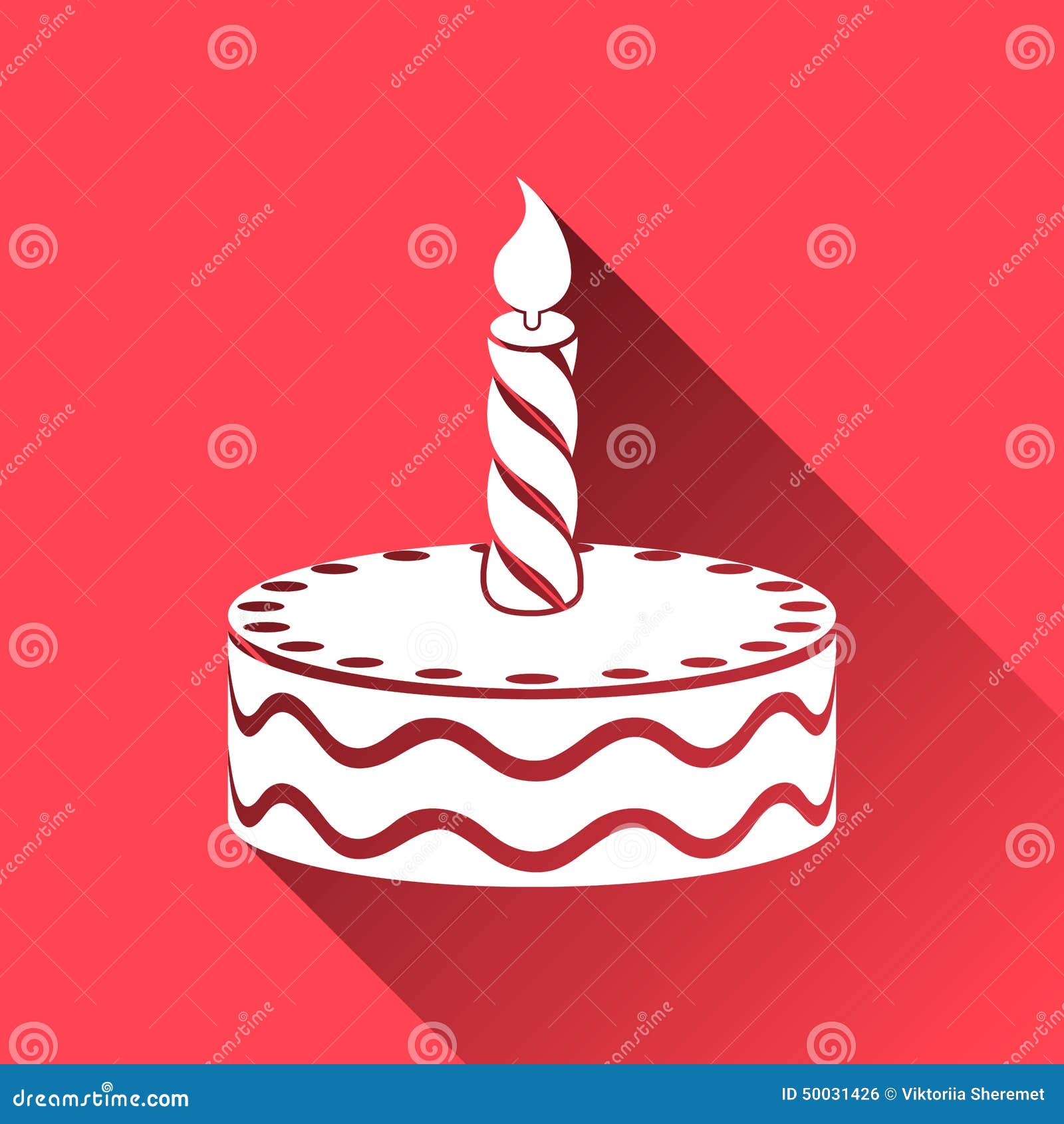 Birthday Cake Symbol, Long Shadows, Vector Illustration Stock Vector ...