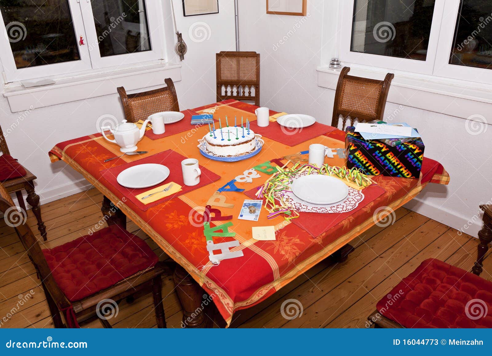 Birthday cake at the table stock image. Image of home - 16044773