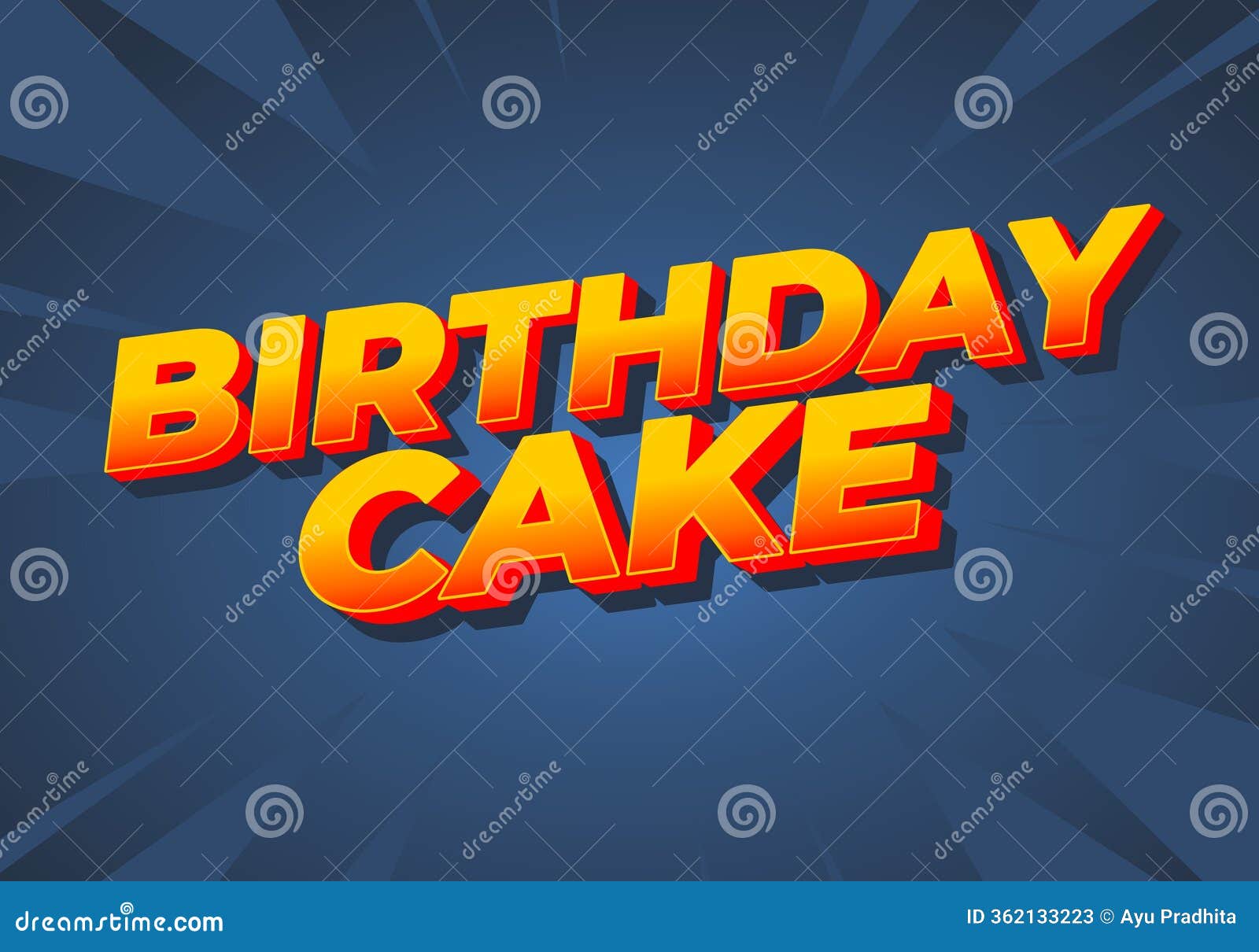 Birthday Cake. Text Effect with Bold Fonts for Advertising Needs about ...