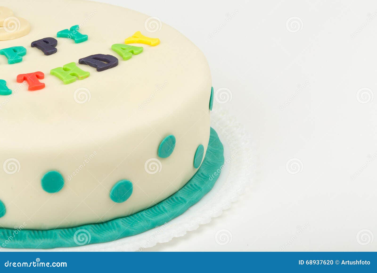 Birthday Cake with Text Happy Birthday Stock Photo - Image of festive ...