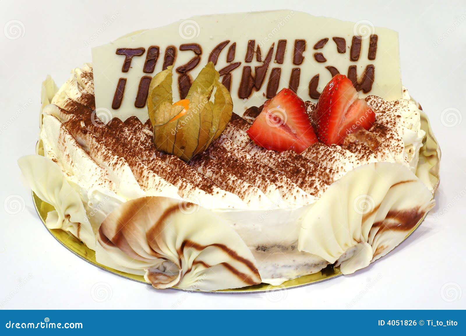 Birthday cake of Tiramisu stock photo. Image of frosting - 4051826
