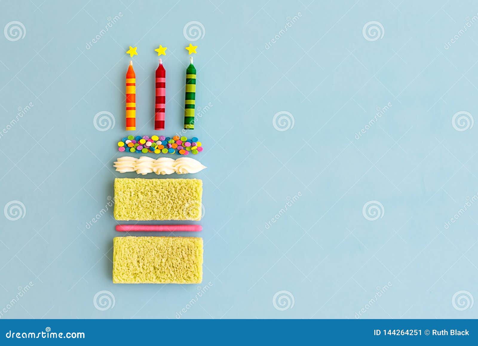 Birthday cake, top view stock image. Image of overhead - 144264251