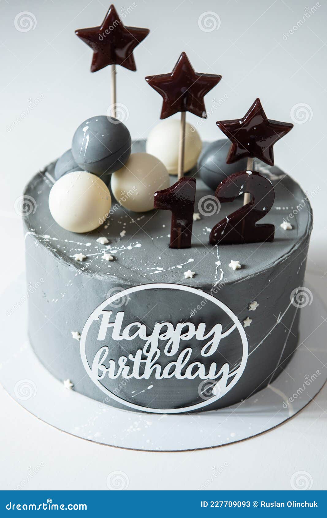 Birthday Cake with 12 Years Old Stock Image - Image of balloon, excited ...