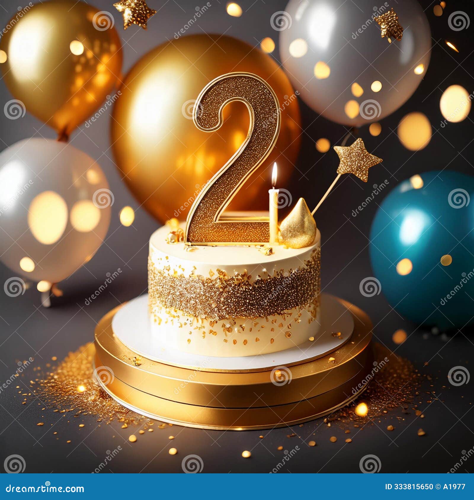 Birthday Cake, 2yo, AI Generated Stock Illustration - Illustration of ...