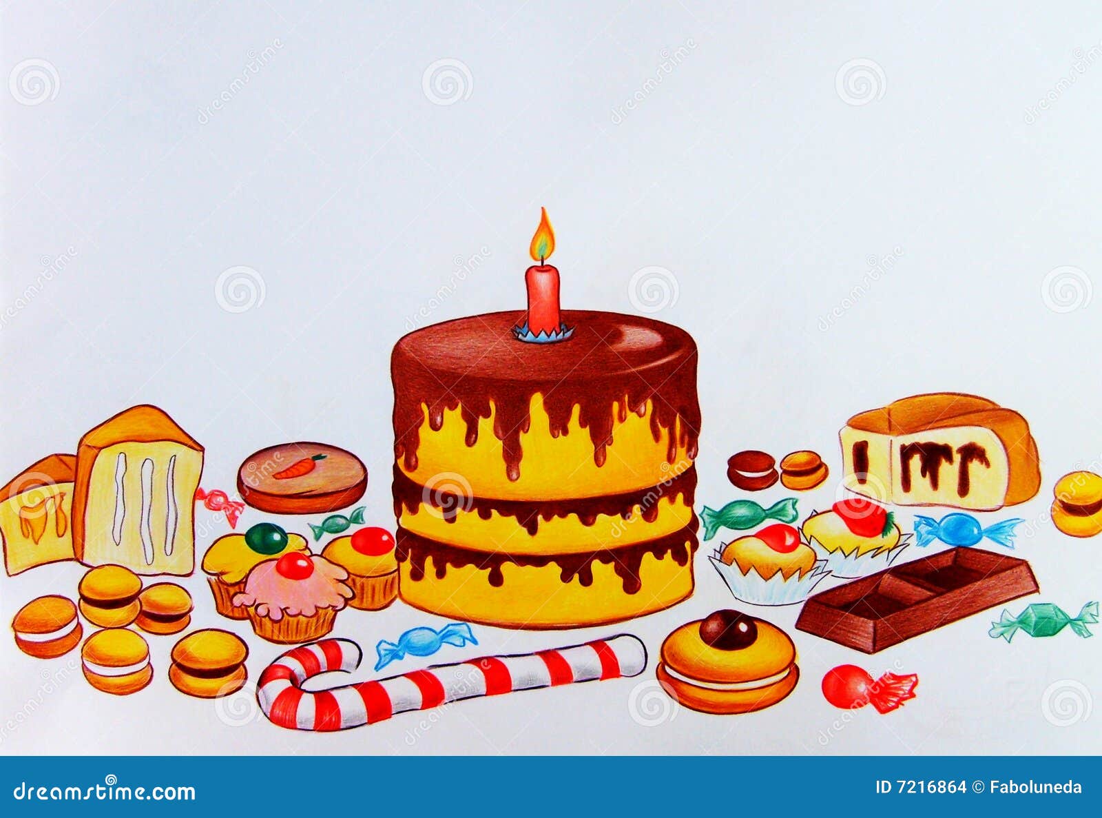 Birthday Cakes stock illustration. Illustration of chocolate - 7216864