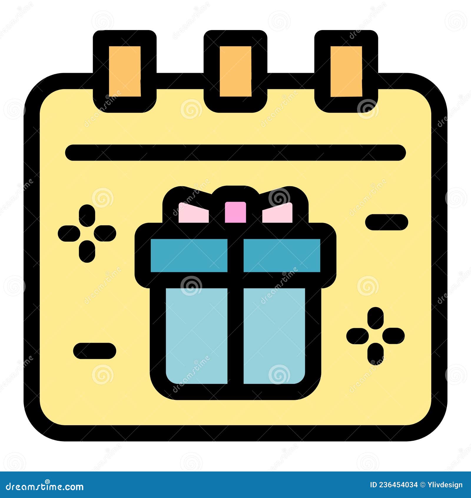 Birthday Calendar Icon Color Outline Vector Stock Illustration ...