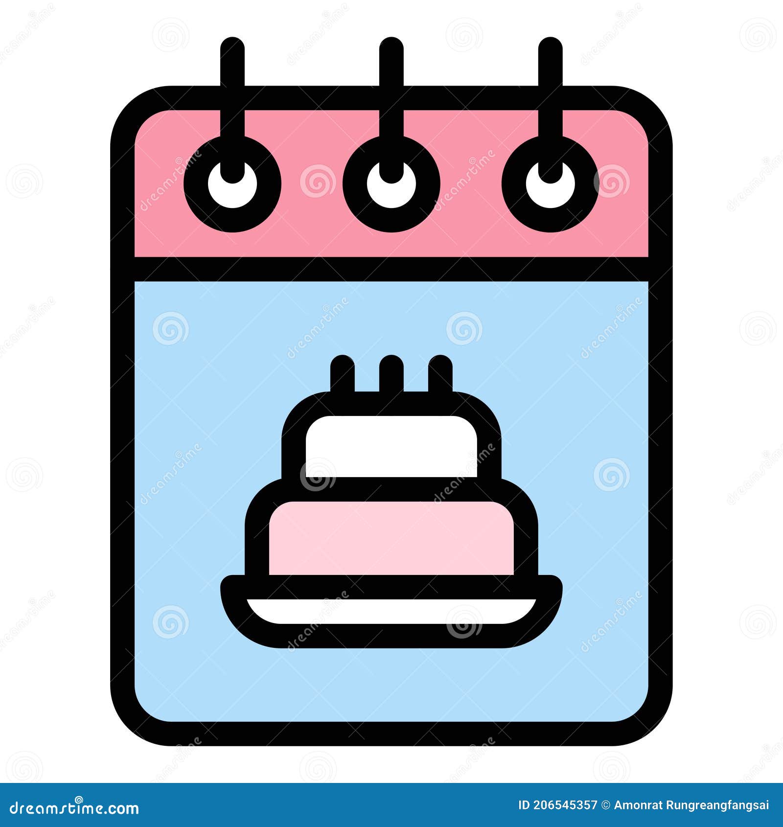 Birthday Calendar Icon, Birthday Party Related Vector Illustration ...