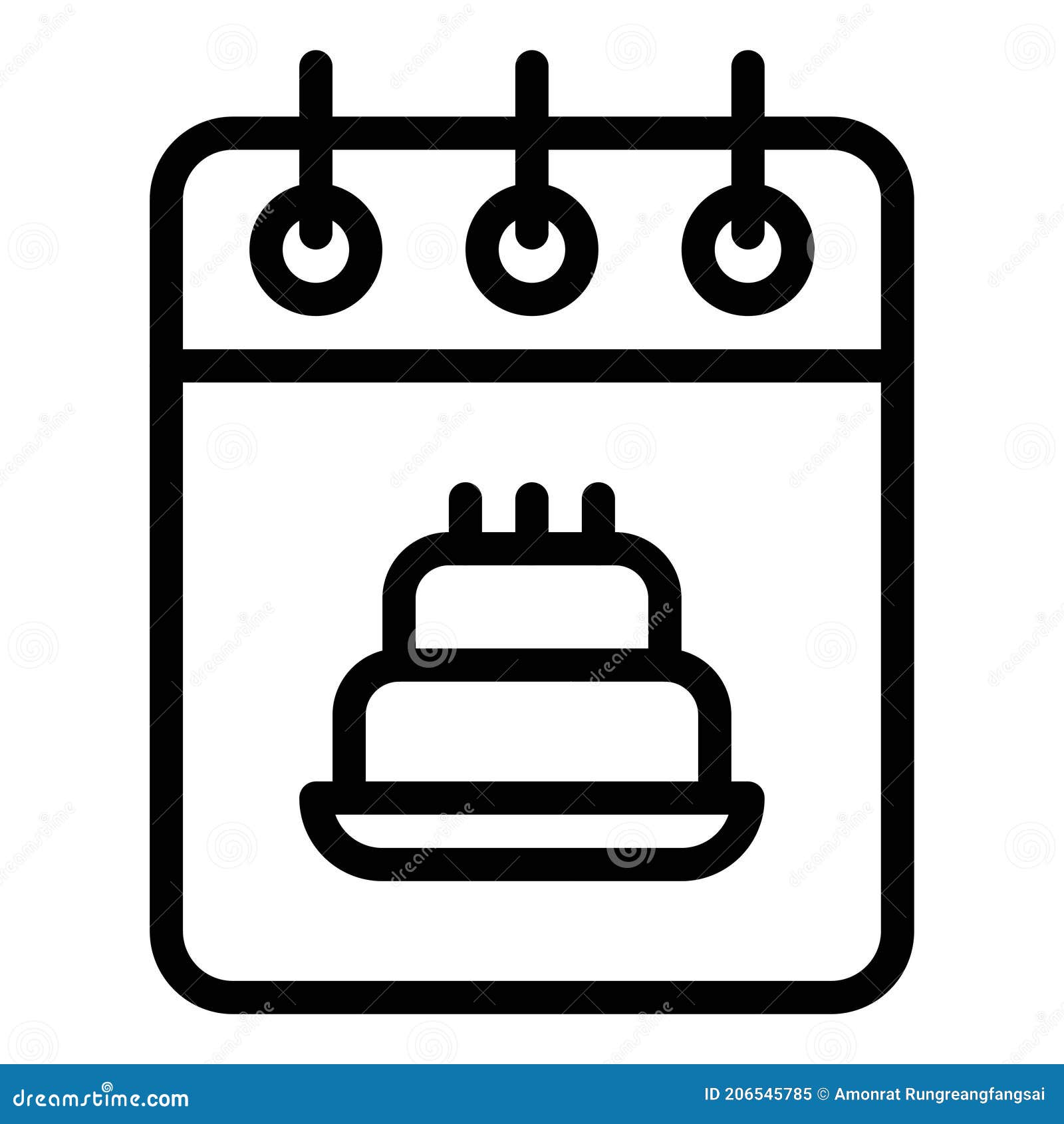 Birthday Calendar Icon, Birthday Party Related Vector Illustration ...