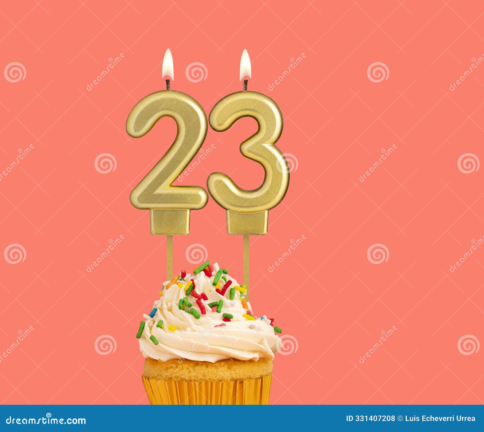 Birthday Candle and Cupcake - Number 23 Stock Photo - Image of figure ...